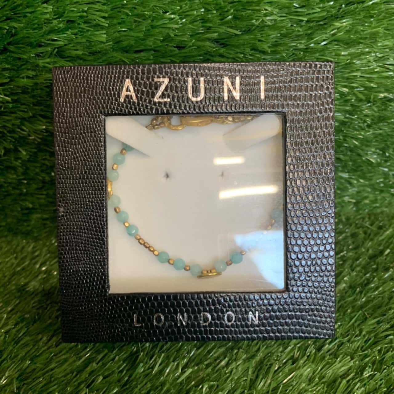 Azuni London Gold Bracelet With Aqua Beads (Boxed)(s)