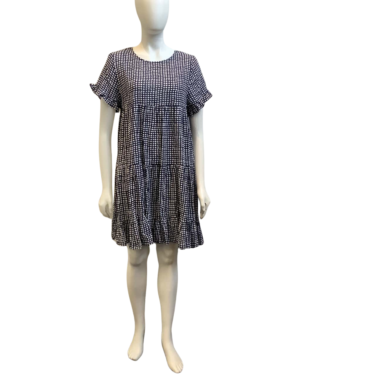 Caroline Morgan Womens Size 8 10 Tiered Dress Navy White S