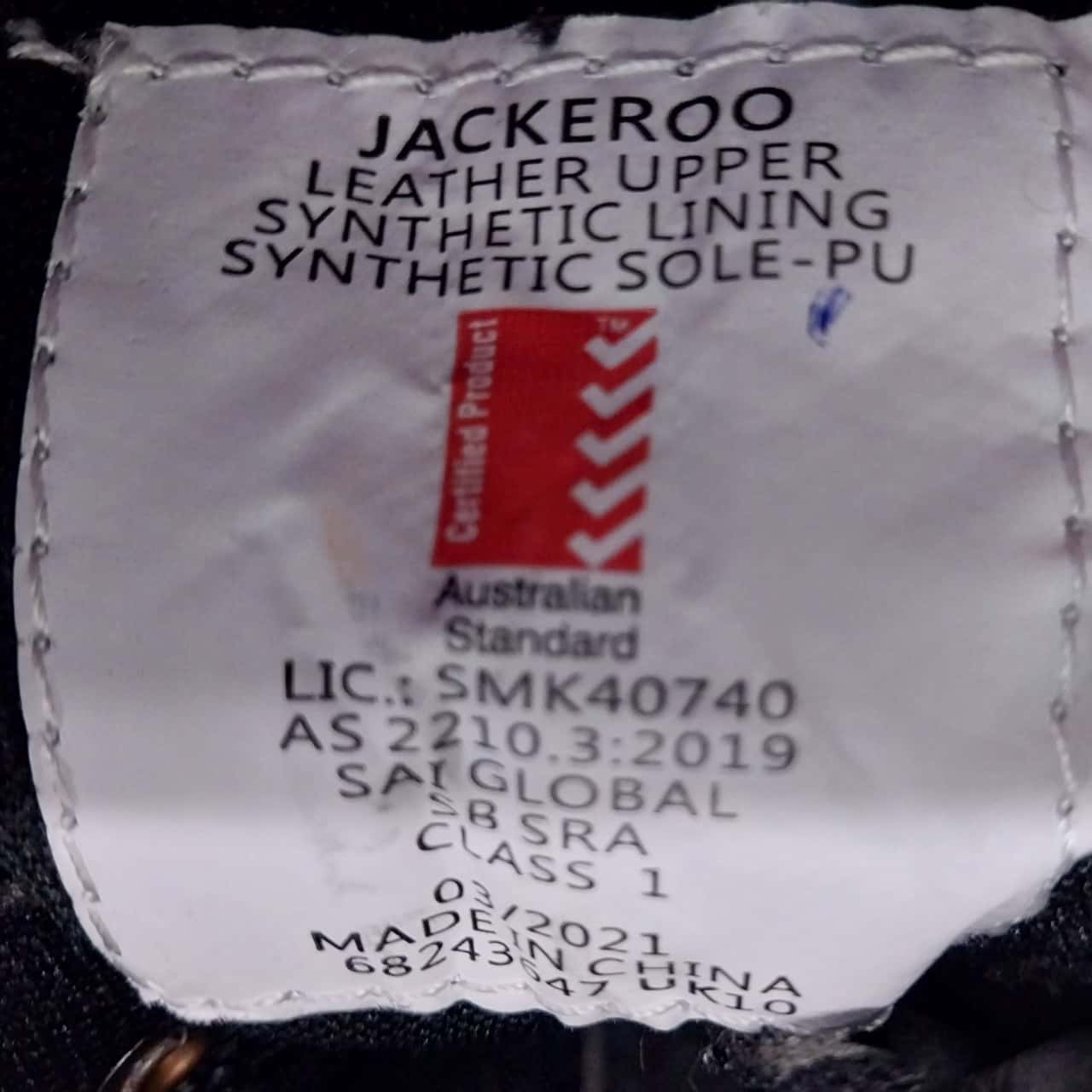 Jackeroo - Men's boots, steel cap, Size 10, Black, leather.