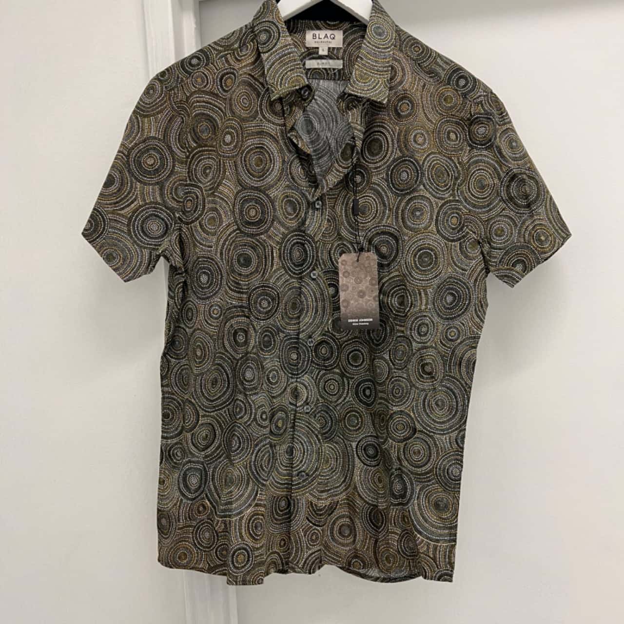 BLAQ BRAND NEW 100% COTTON Men’s Slim Fit Shirt with Indigenous Art ...