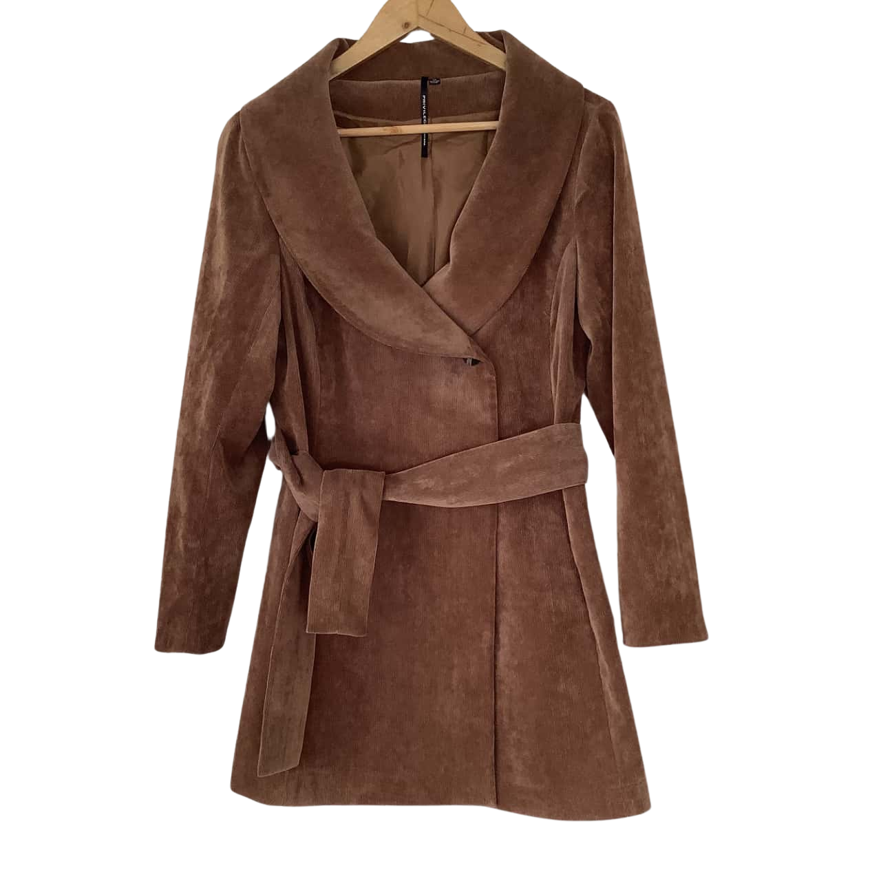 Privilege Fashionable Brown Cord Coat. Size 12 (s)