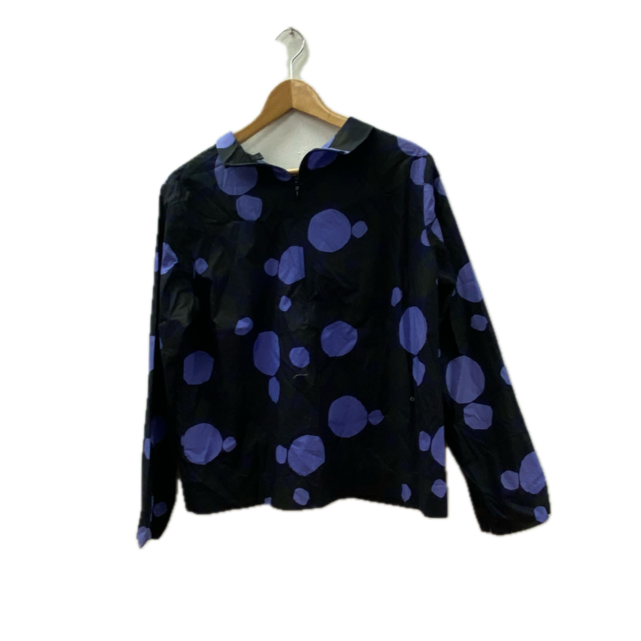 COS Womens Size 44 Long Sleeve Top Turtle Neck Top Black / Blue (s)