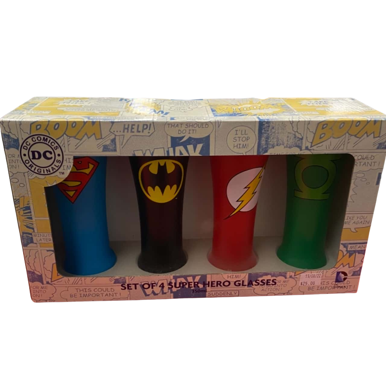 DC comic super hero glasses set of 4(s)
