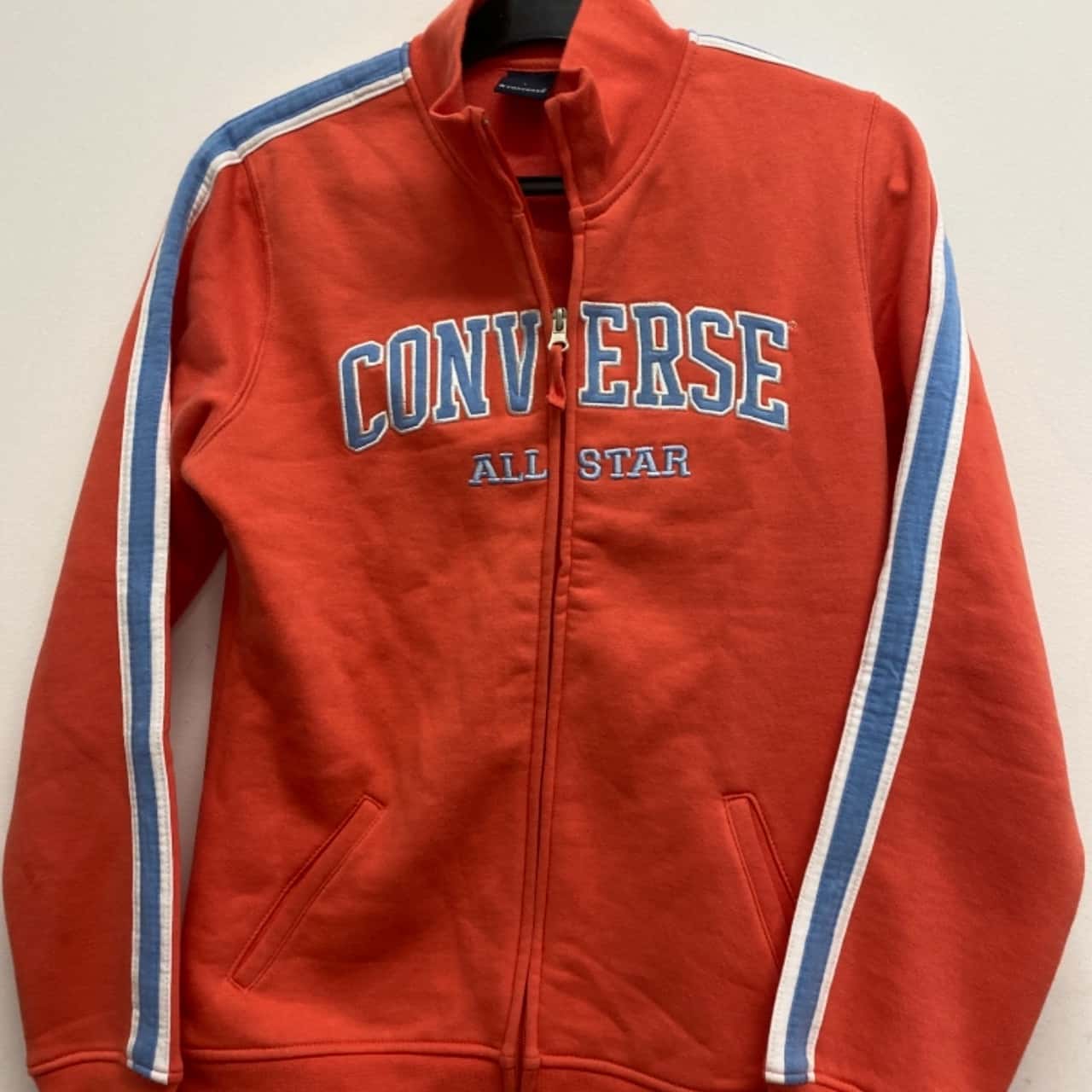 Converse Womens Size L Front Zipper Black / Orange