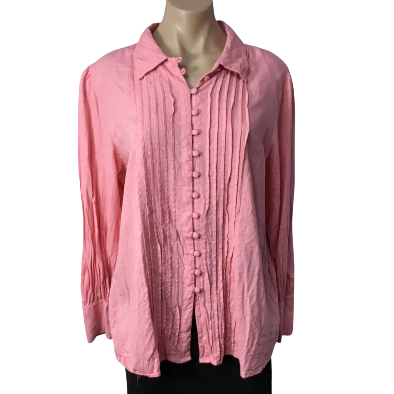 Piper Womens Size 16 Salmon Pink Linen Blend Long Sleeve Blouse (s)