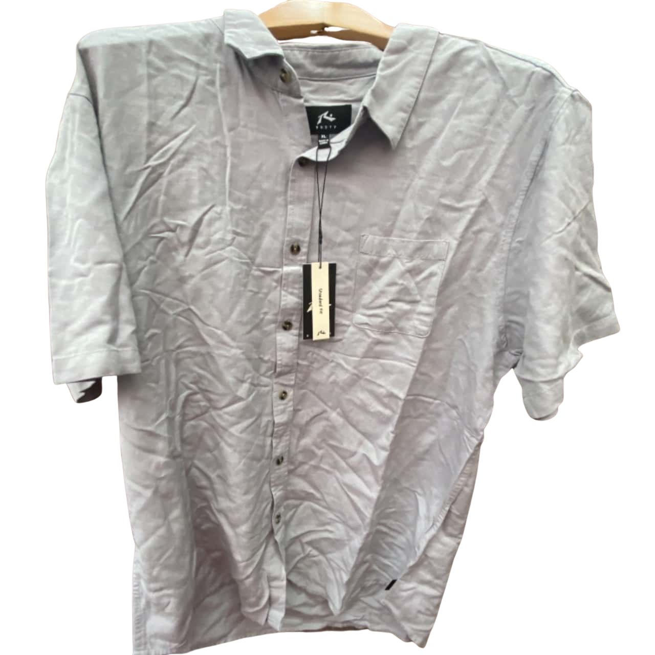 Rusty Mens Size XL Short Sleeve Grey (s)