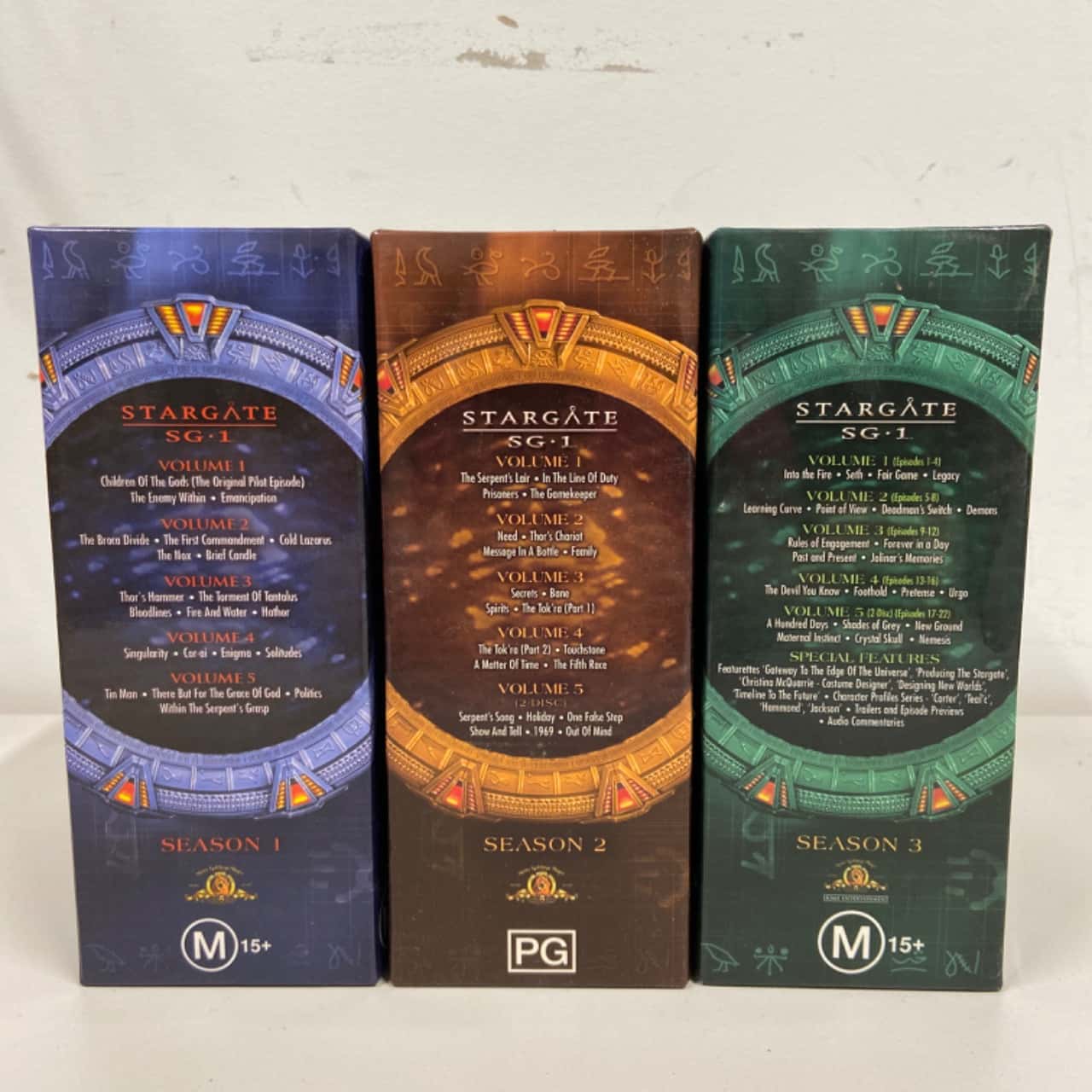 Stargate SG1 Seasons 1, 2, and 3 DVDs