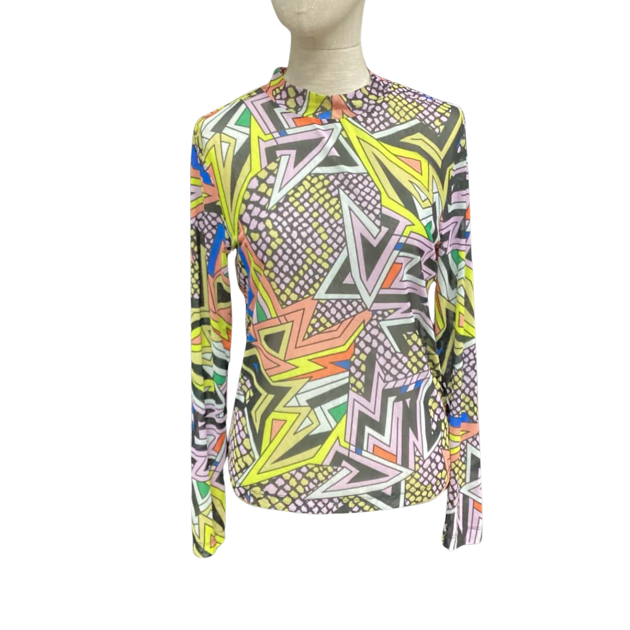 Gorman Womens Size 12 Long Sleeve Mesh Top Multicoloured (s)