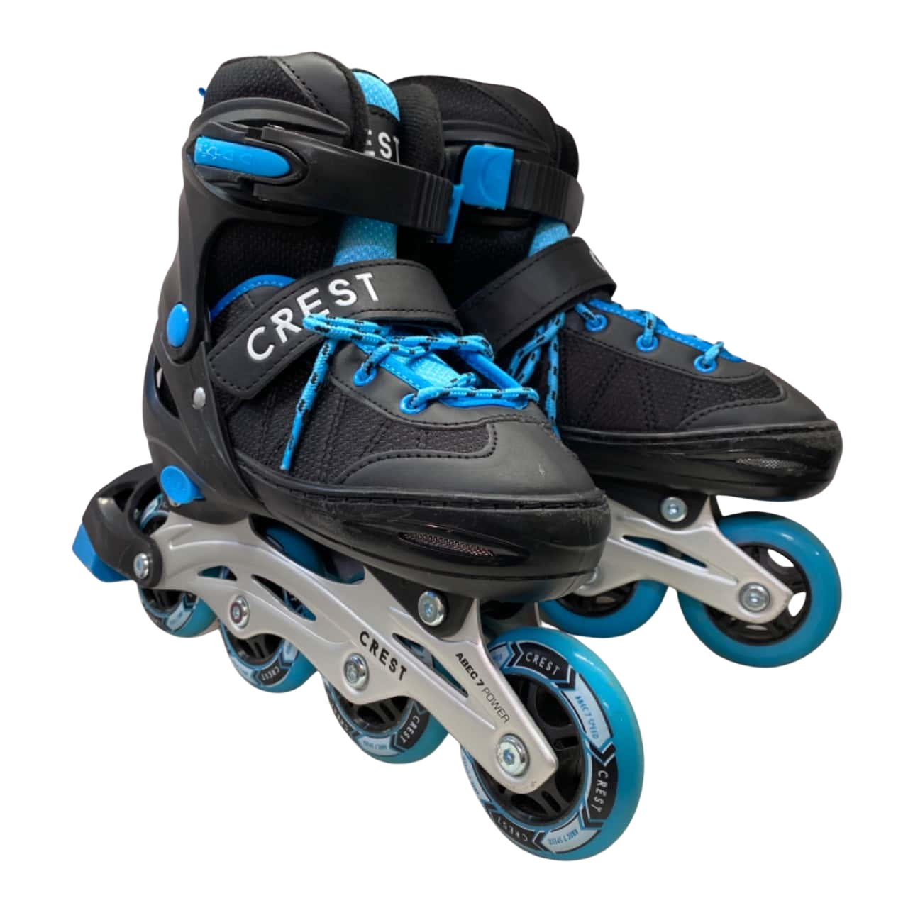 Crest Kids Size 2-4 Black & Blue Rollerblades