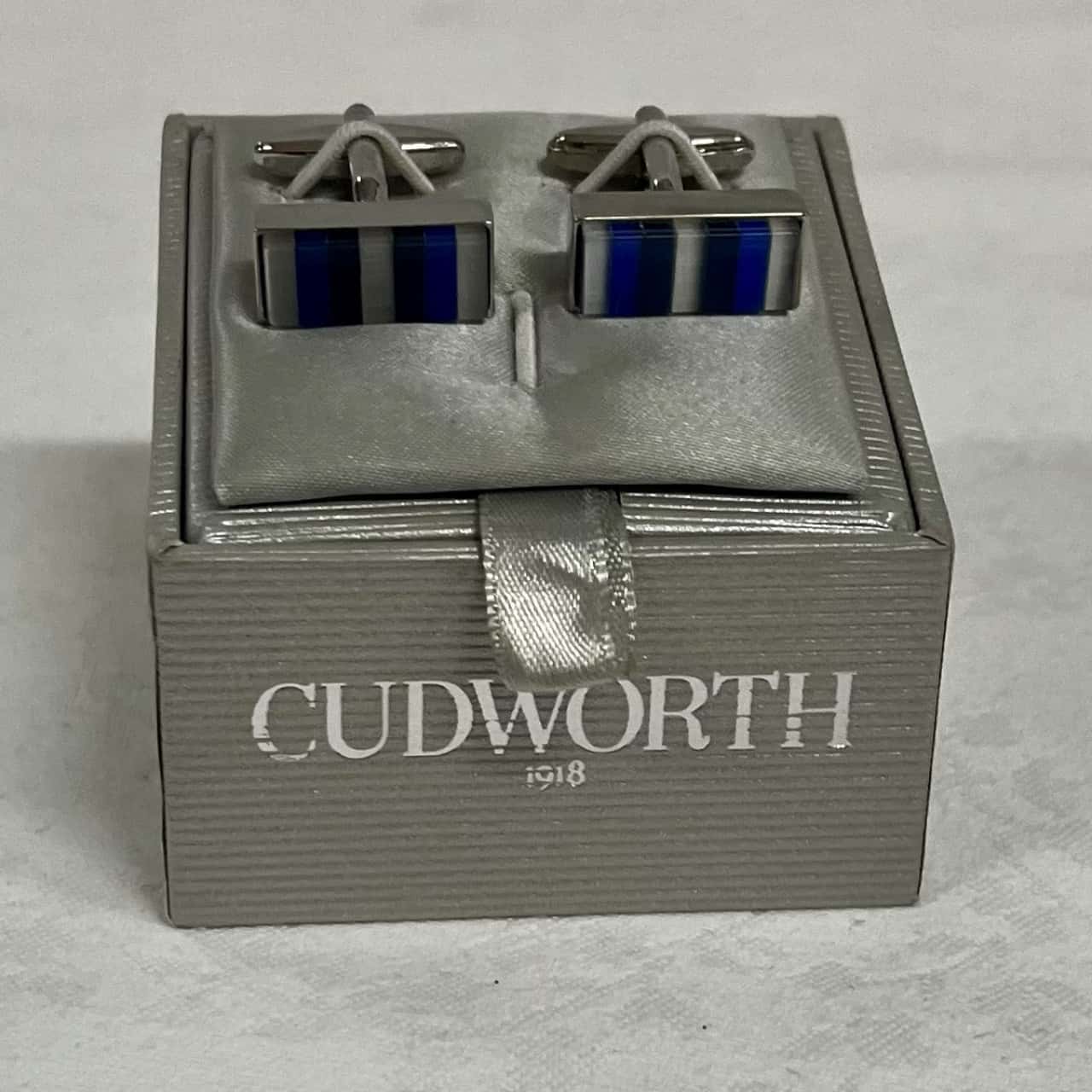 Mens Cufflinks Navy Blue / Silver-boxed(s)