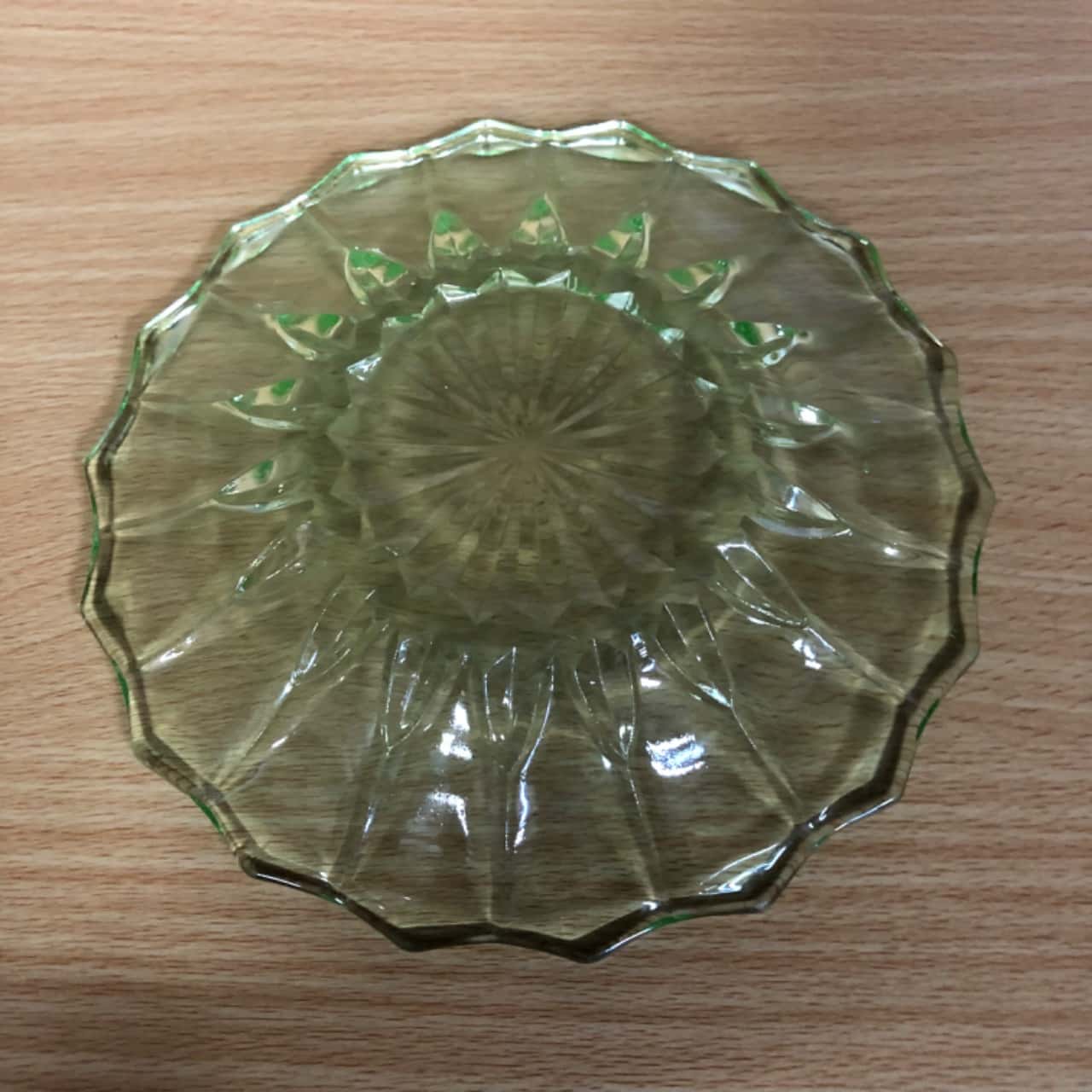 Vintage Style Green Pattern Glass Plate (s)