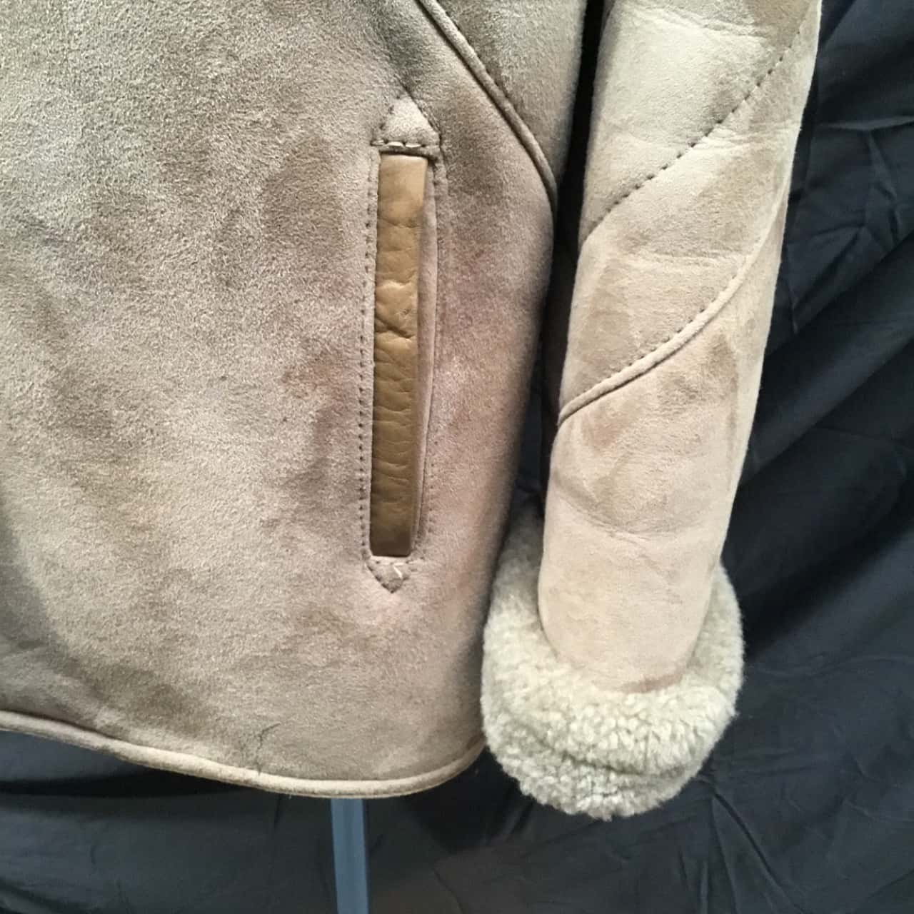 Vintage Scaffa Brown Sheepskin Suede Jacket - Size 36