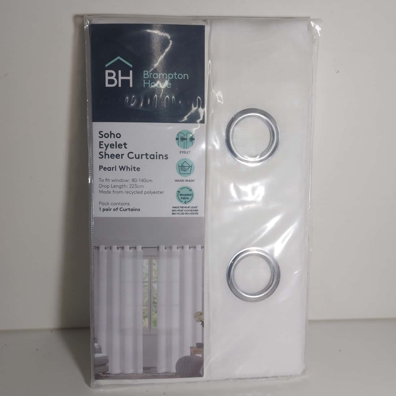 Brampton House Soho Eyelet Sheer Curtains New As Is(s)