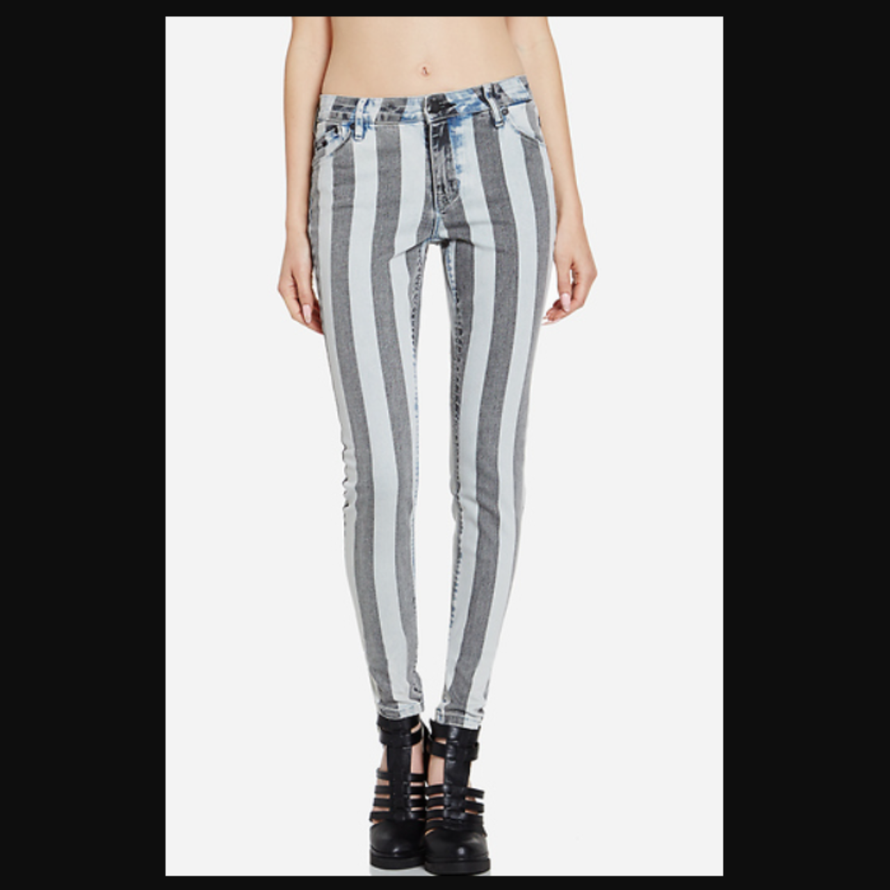 RRP: $139 RES DENIM KITTY SKINNY JEANS IN HAZY LINES Size 28/10/M