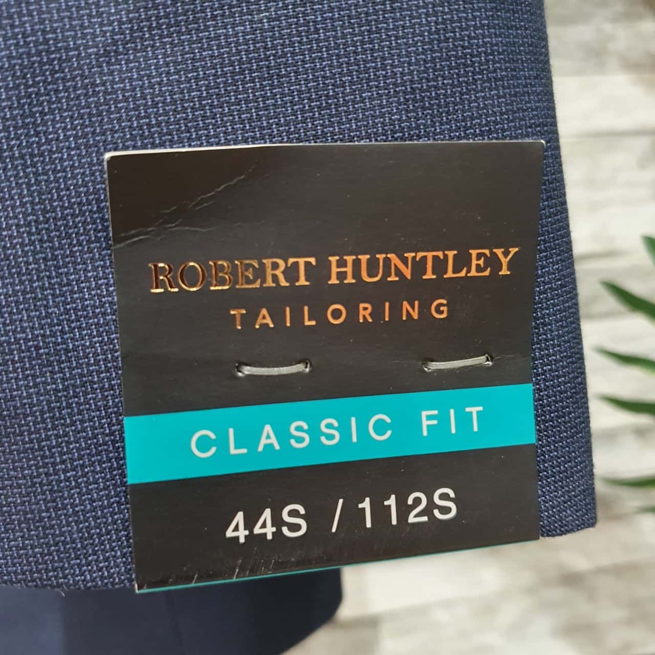 Robert Huntley Tailoring Mens Size 44 Suit Jacket Navy Blue