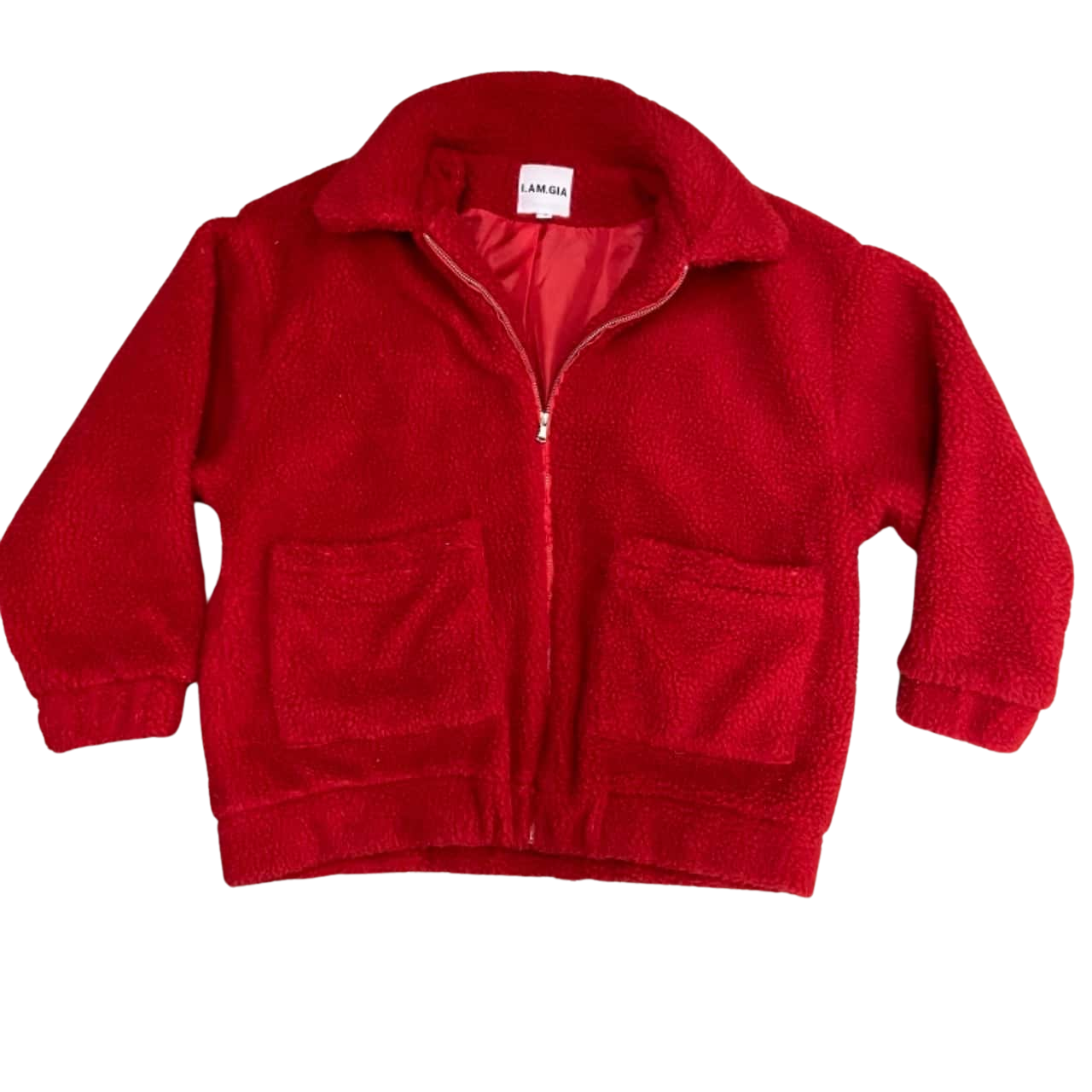 I.Am.Gia Red Teddy Jacket Size S(s)