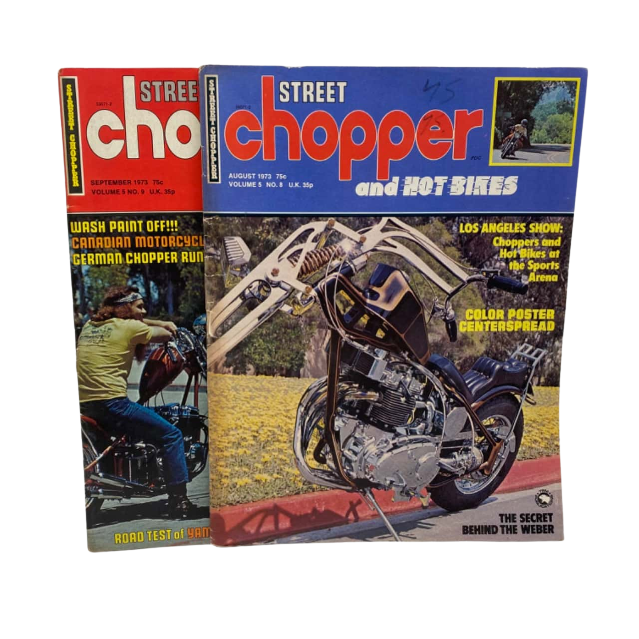 Street Chopper And Hot Bikes Magazine 1973 Set of 2 Volume 5 No.8 & 9(s)