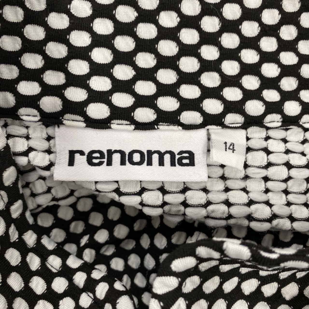 Renoma Womens Size 14 Button Up Black / Polka Dot / White (s)