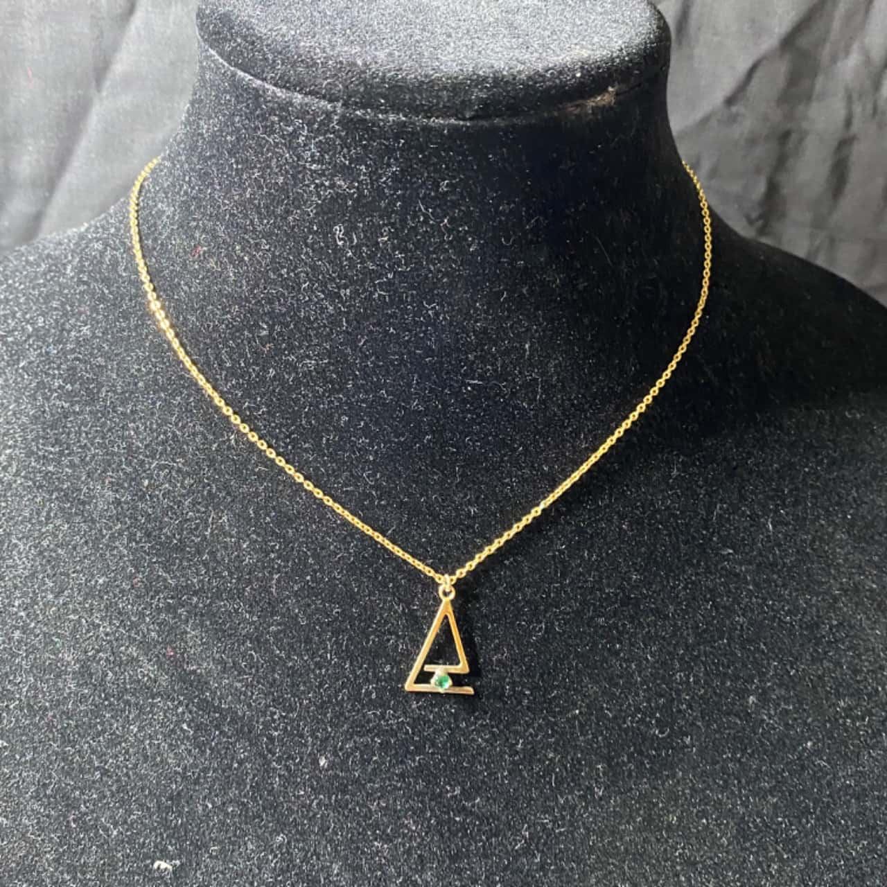 925 Gold Plated Necklace With Green Stone(s)