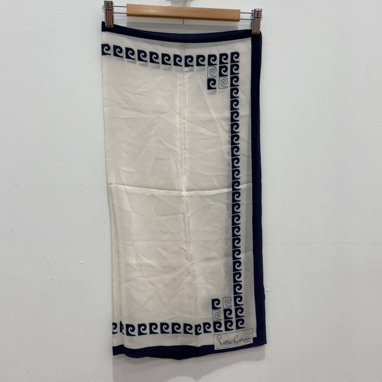 Pierre Cardin Womens Silk Scarf White/Navy(s)