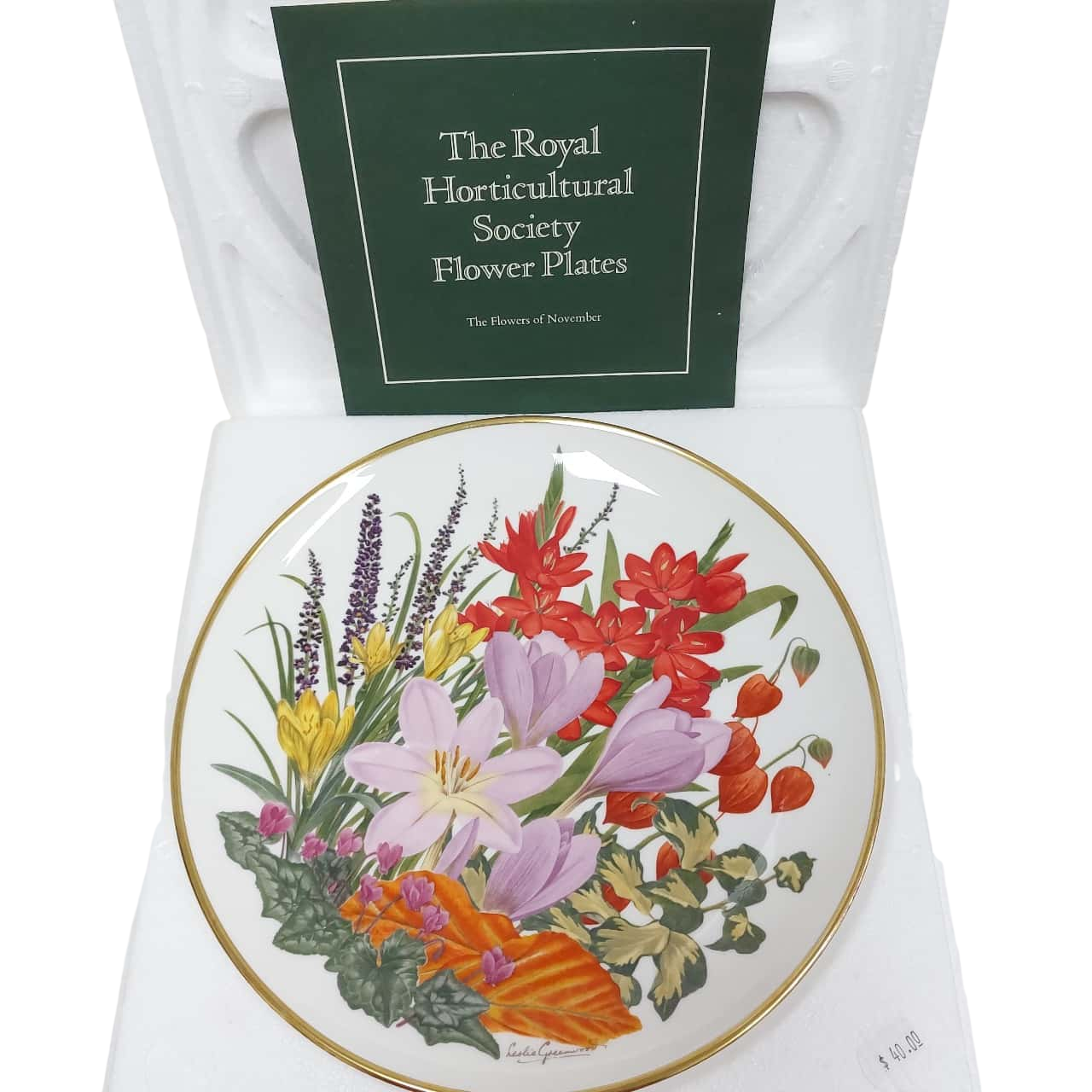 Franklin Porcelain ''Flowers of the Year'' - The Flowers of November Plate