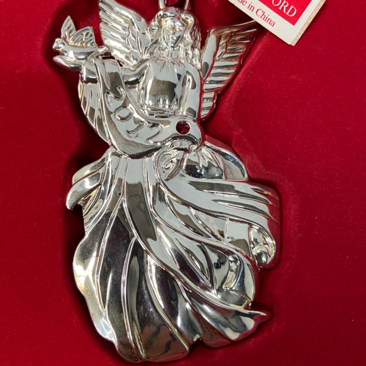 Waterford, 2012, Silver Christmas Angel of Peace, Ornament(s)