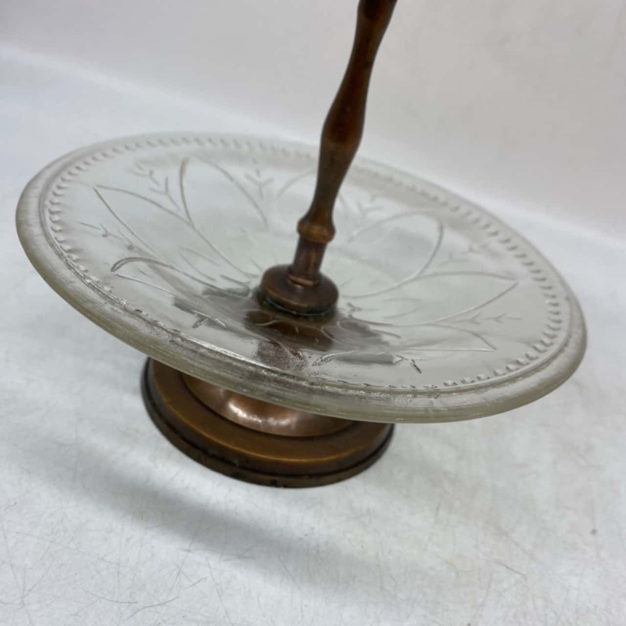 Gorgeous Vintage 2 Tier Biscuit Stand with Copper Handle 29 cm -1658725(s)