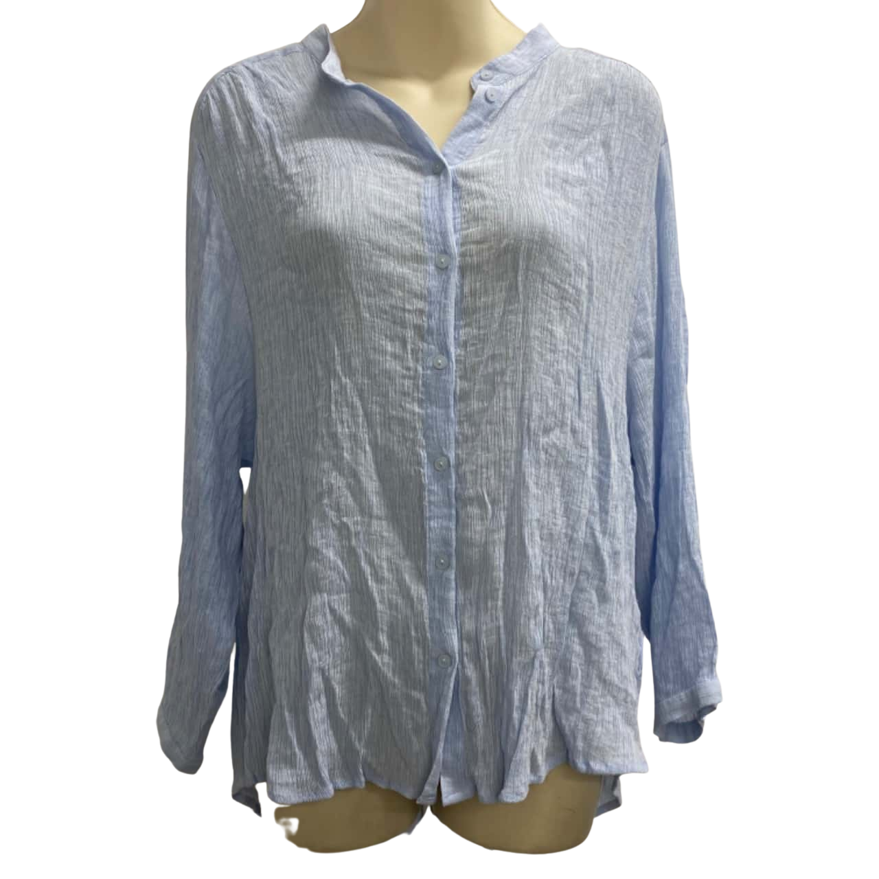 H M Womens Size EU 42 Blue Button Up Shirt h-m-womens-size-eu-42-blue-button-up-shirt