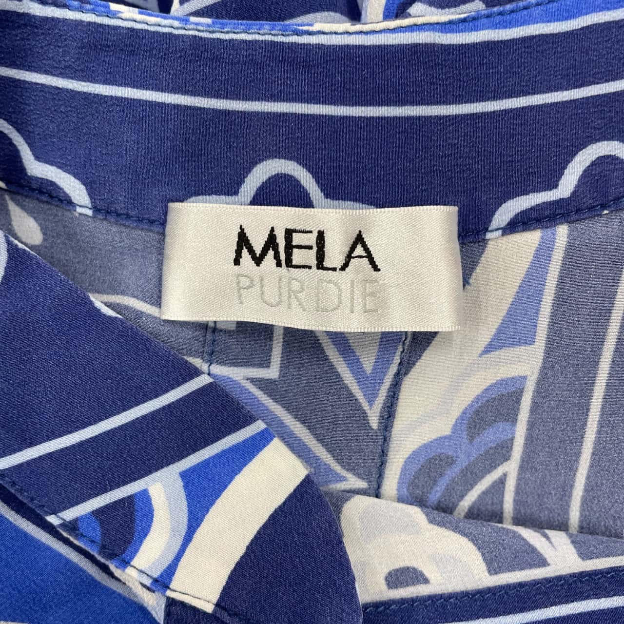 Mela Purdie Womens Silk Dress Size 14 Casual Blue / Pattern