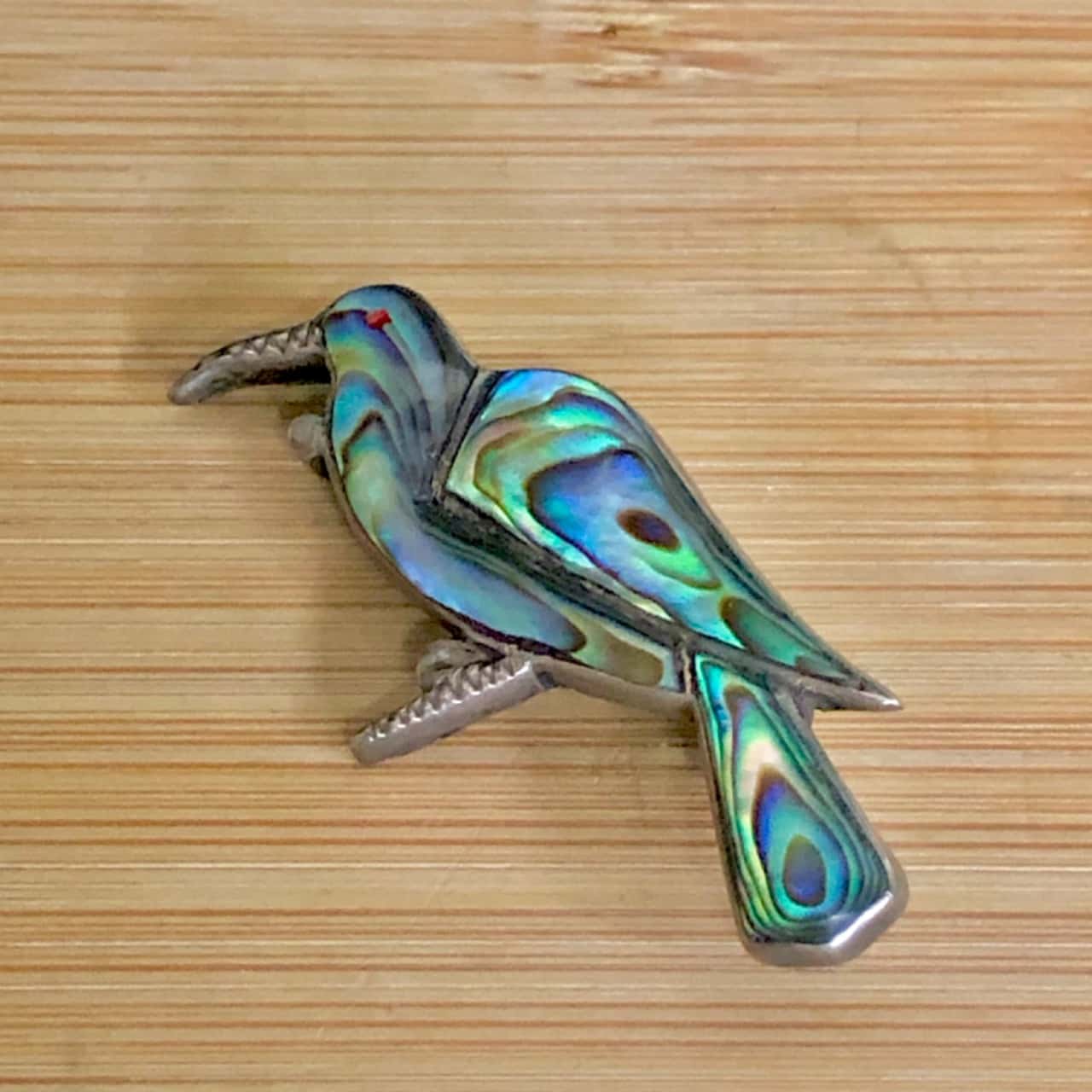 Blue Paua Shell Bird Brooch (s)
