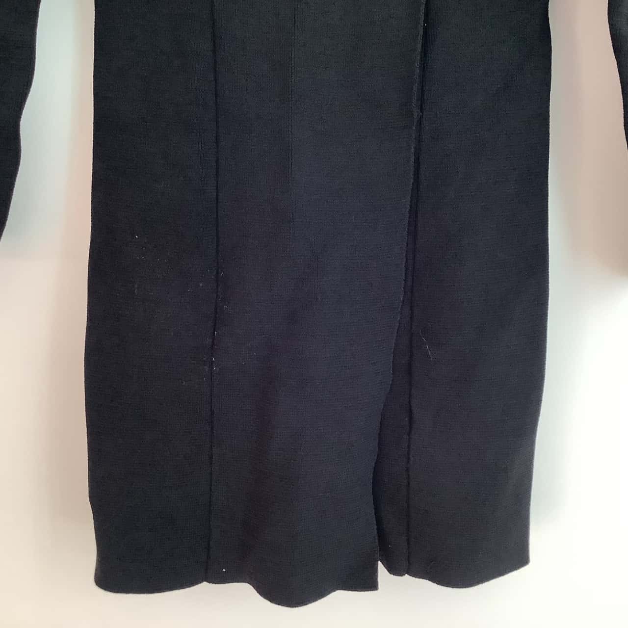 Scanlan Theodore Italian Knitted Coat/ Cardigan Size M Black (s)