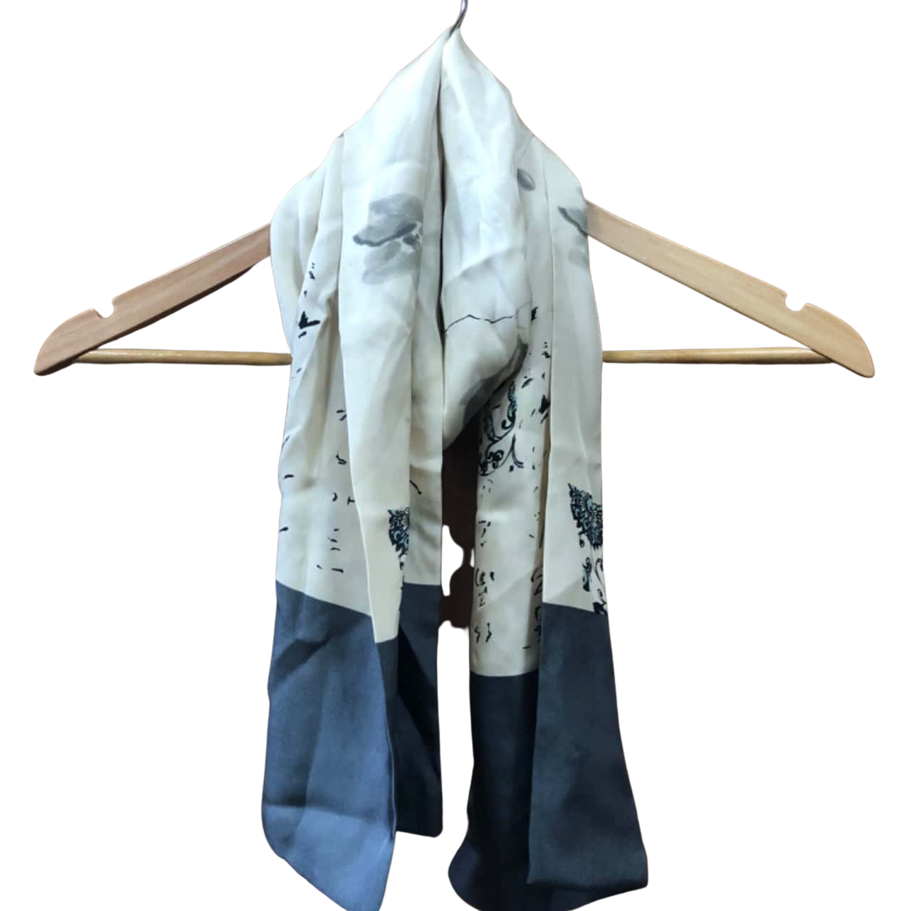 Country Road Cream & Black Print Silk Scarf (s)