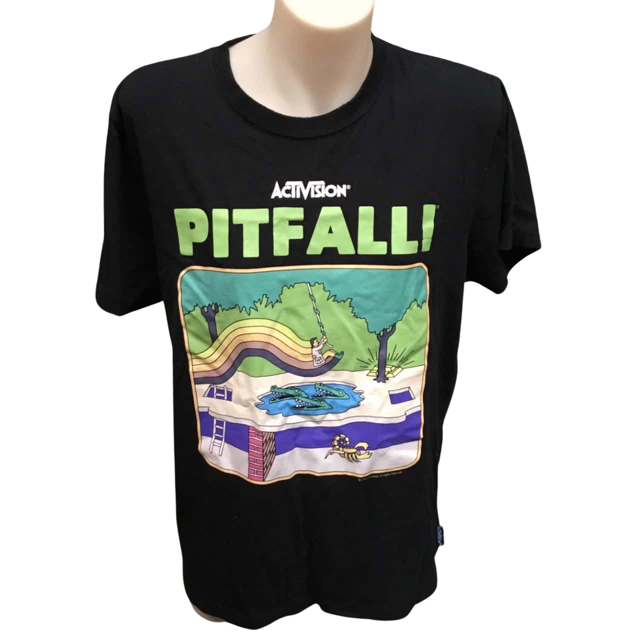 Activision Pitfall! Game Black Medium Size T-Shirt