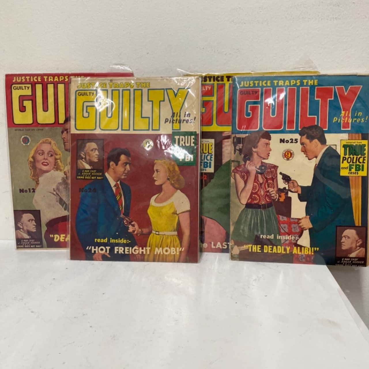 X4 vintage 1950s guilty comic books