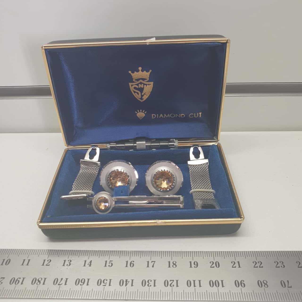 Mens Cuff-Links and Tie Fastener in case (s)