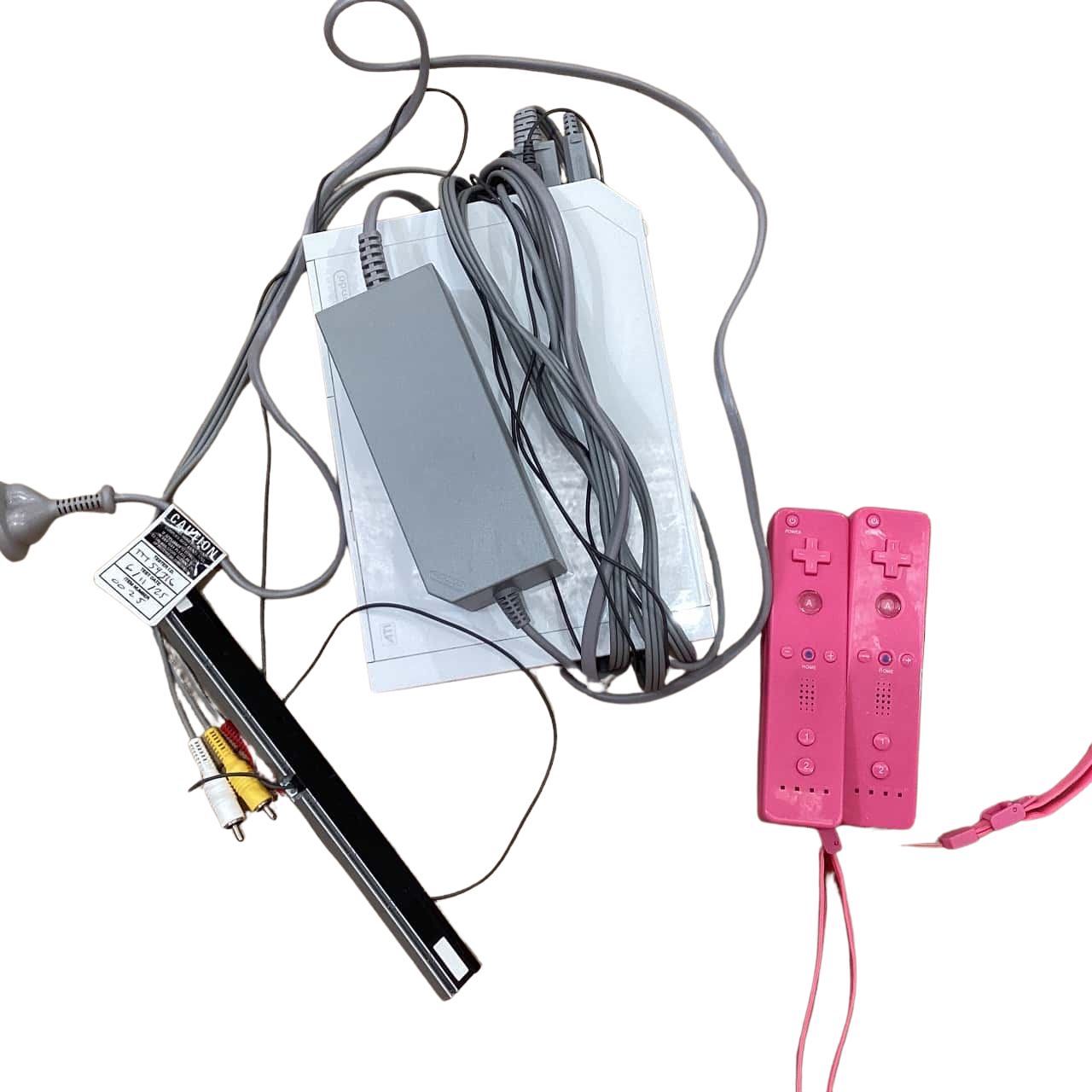 Wii Console with Pink Controllers