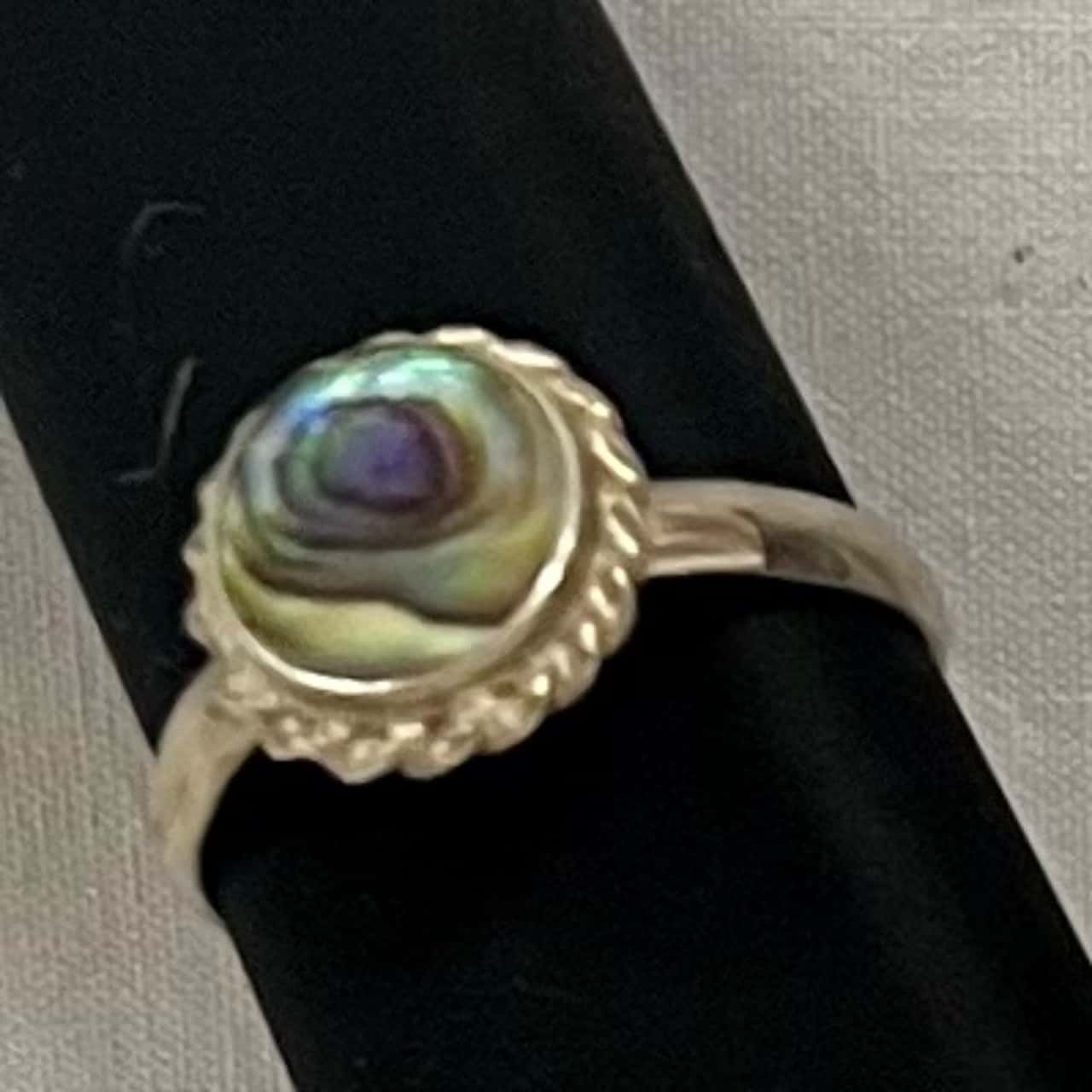 Gorgeous paua shell silver ring