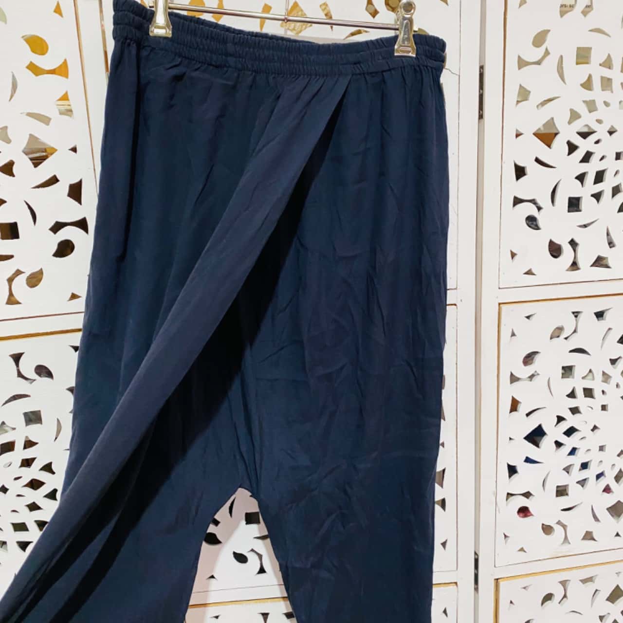 SCANLAN THEODORE Navy Blue Cross Crouch Silk Pant(s) - New Without Tags ...