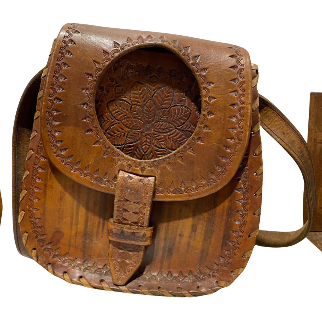 Vintage Womens Leather Handbag (as is, some stitching broken)