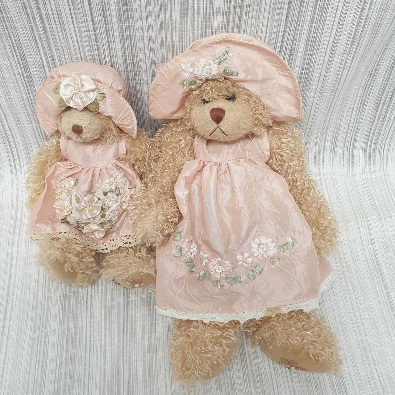 Settler Bear Duo Vintage/ Retro - Roxy Large & Evelyn Small Pale Pink ...