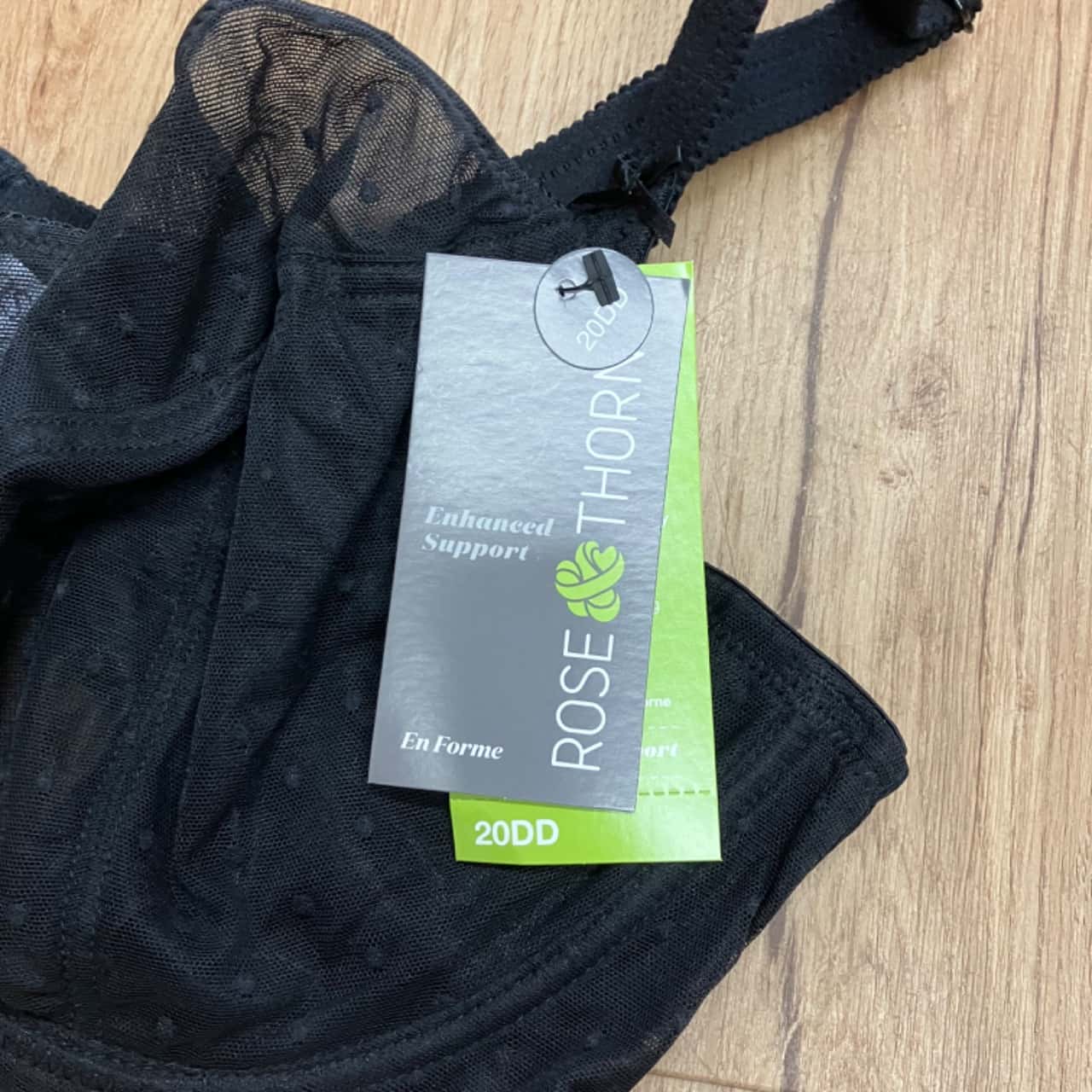 Rose & Thorne Enhanced Support Bra Size 20DD Black BNWT (s)