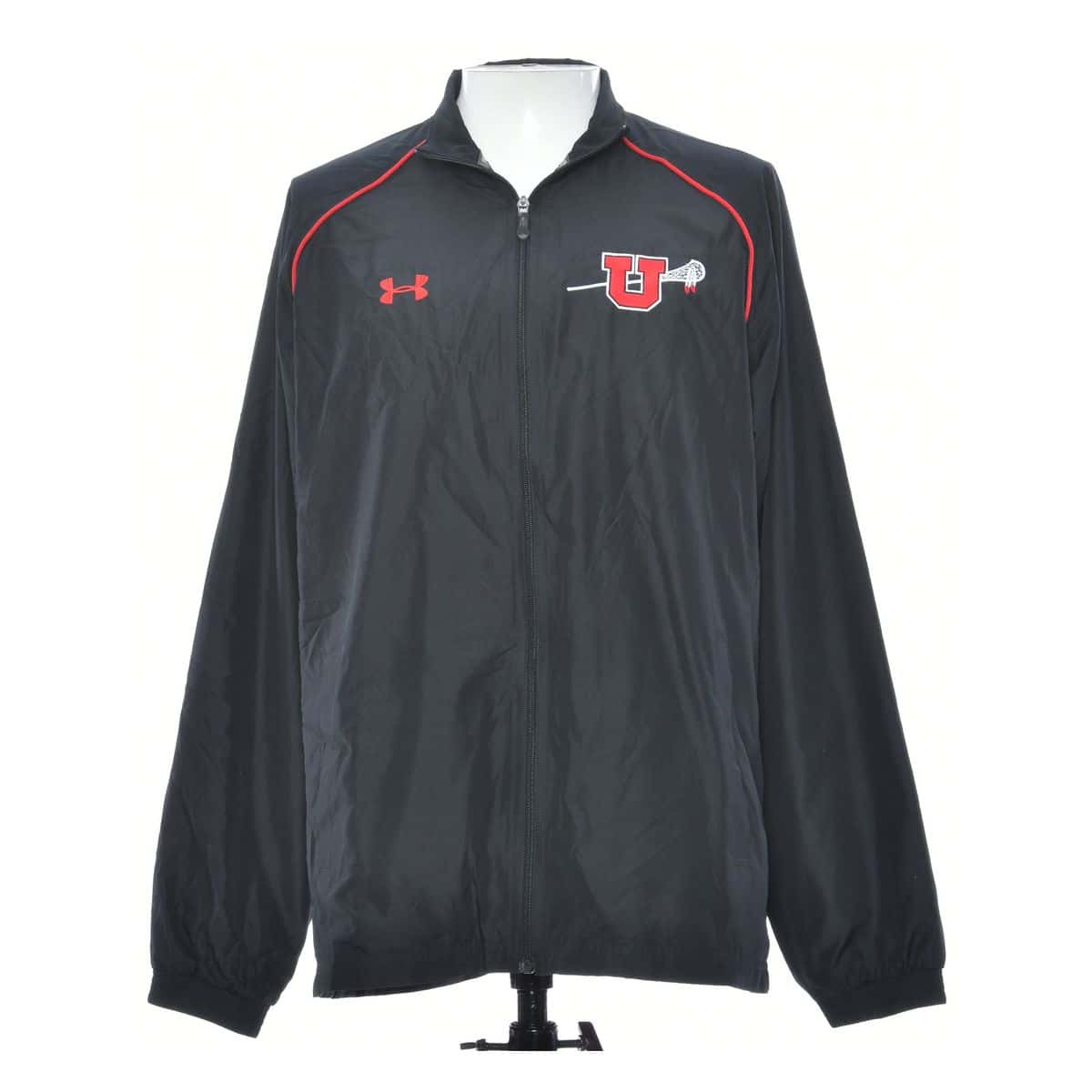 Under Armour Mens Size M Lacrosse Patch Windbreaker Black (s)