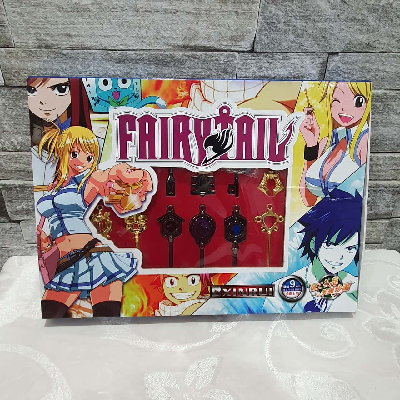 Fairy Tail Lucy Key Chain Celestial Spirit Gate Set Necklace with Box