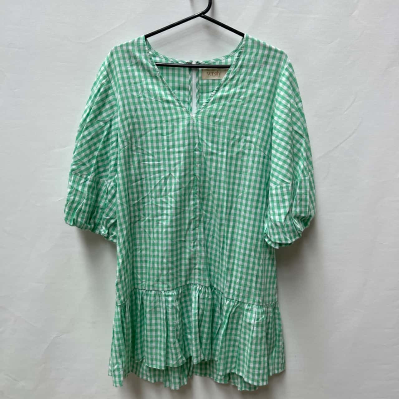 Versify Size 14 Green checked dress (s)