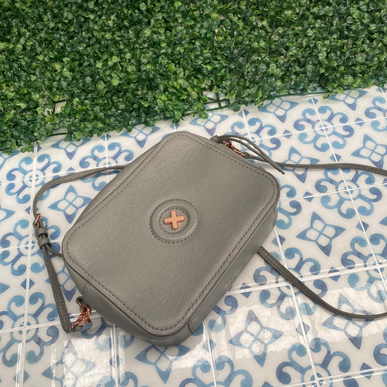 Mimco grey and rose gold crossbody (s)