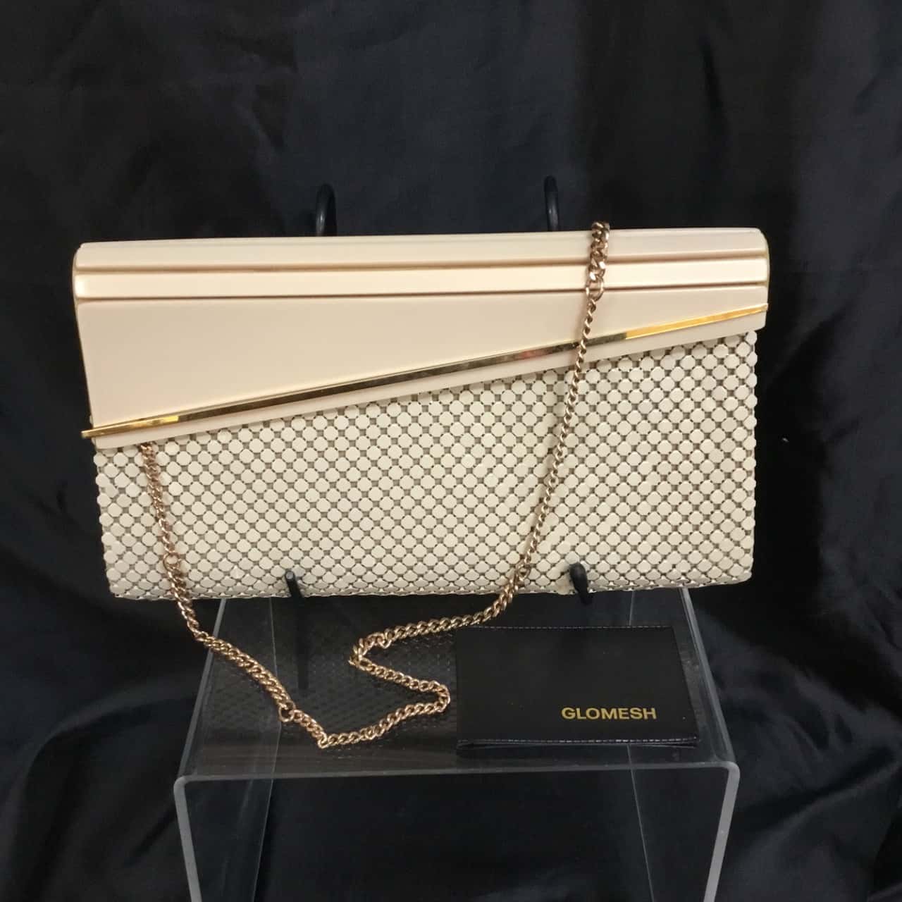 *VINTAGE* Glomesh Cream Clutch-1970’s
