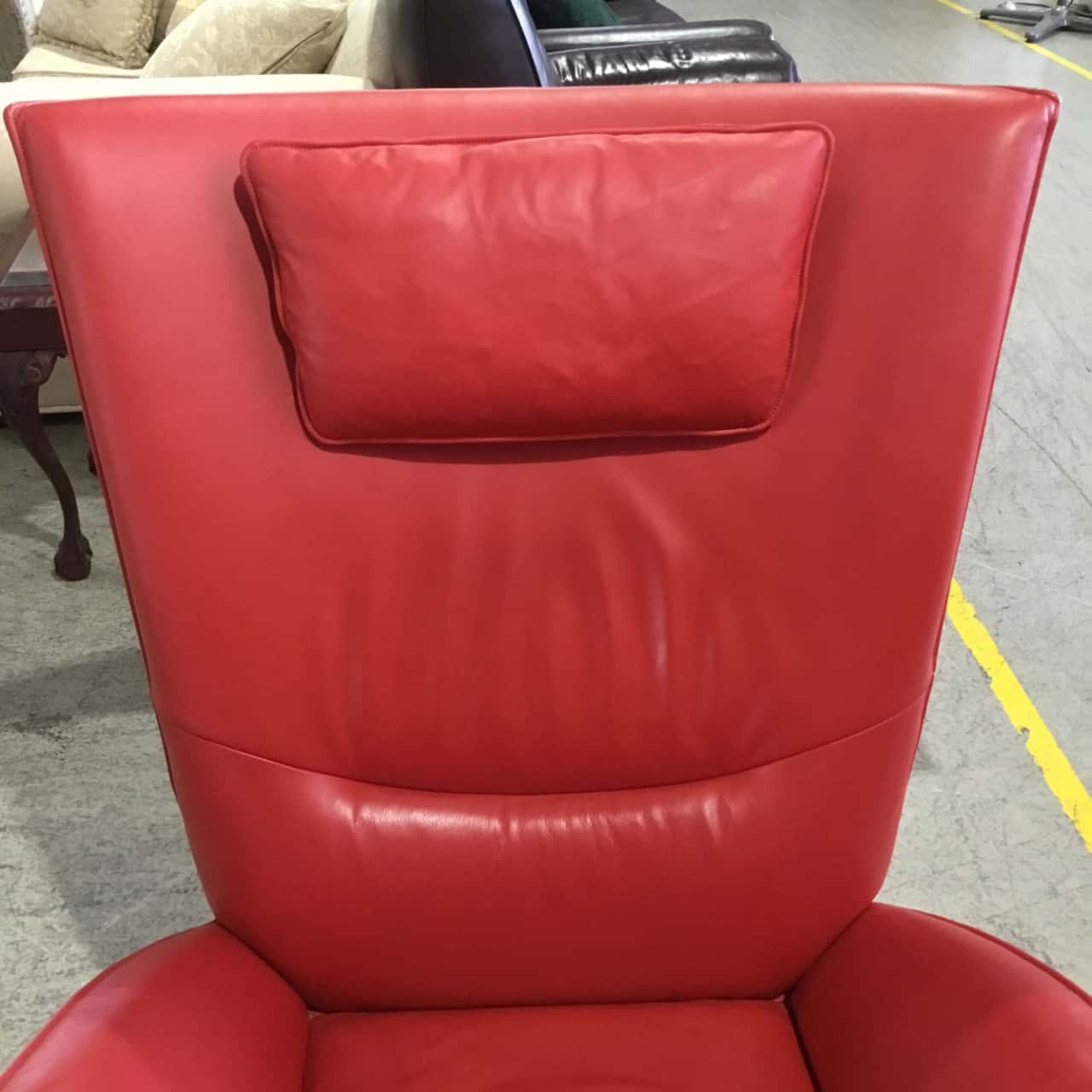 Rolf Benz Red Leather Lounge Chair