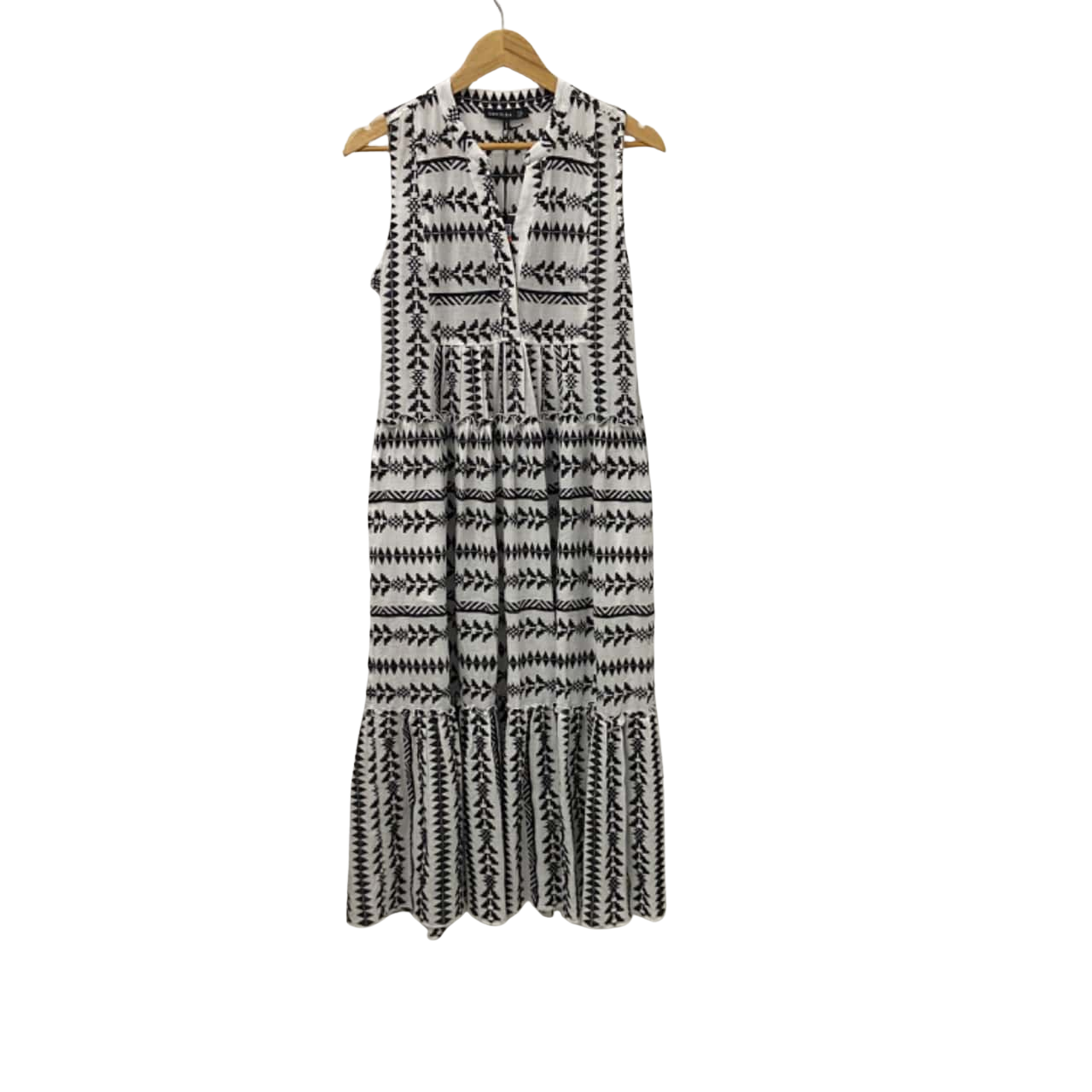Decjuba Womens Size 10 Maxi Dress Black / White (s)