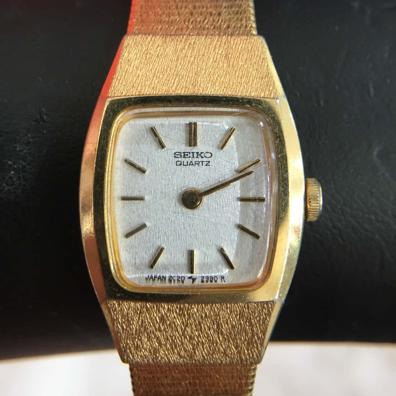 Vintage Seiko 2C20 6450 Quartz Ladies Women Gold Tone Stainless Steel ...