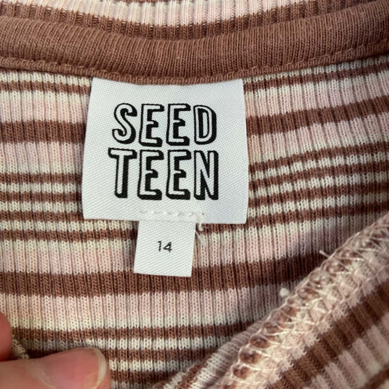 Seed Teen T-Shirt Dress Size 14 Pink / Striped